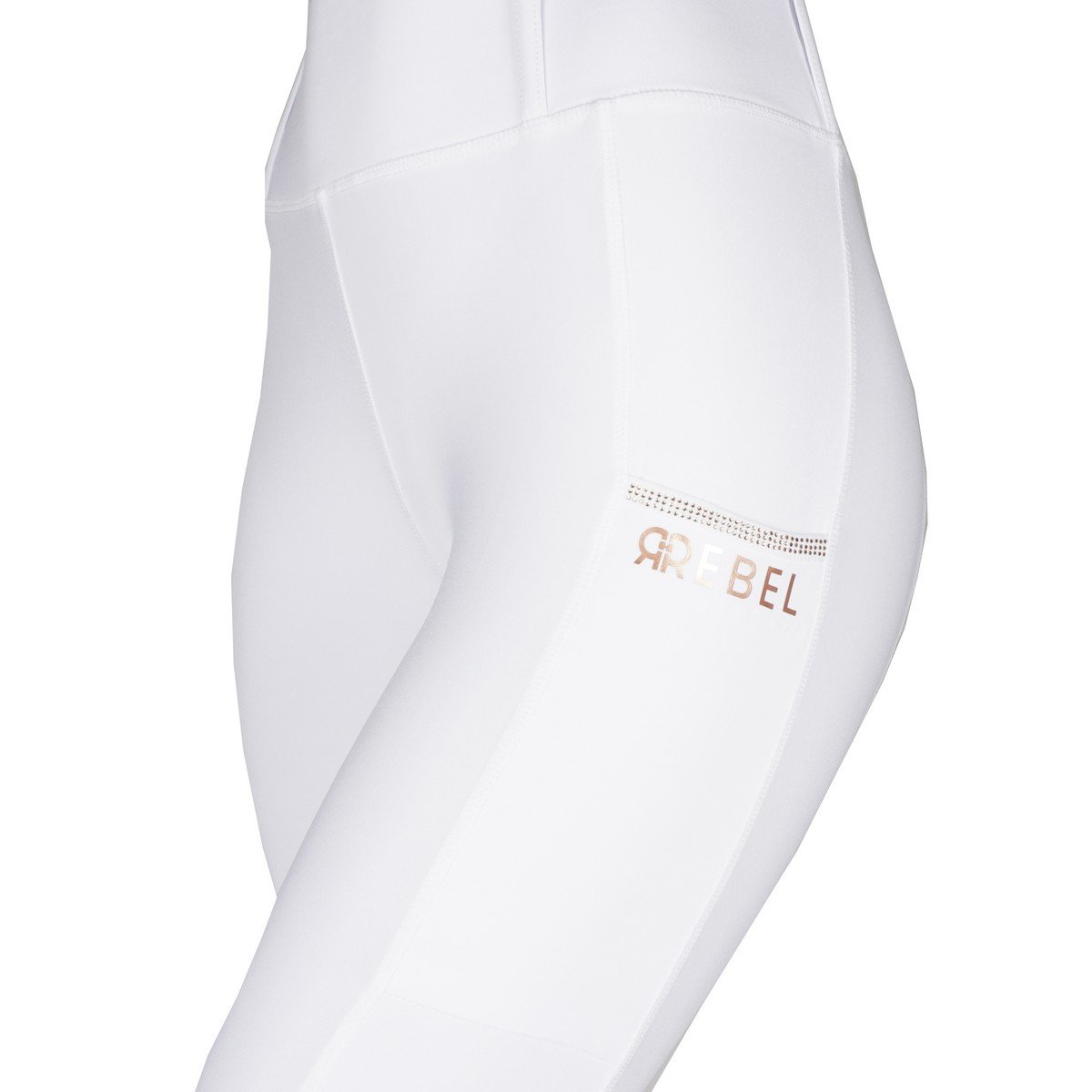Montar - Rebel - Legging crystal logo RoseGold FG - Blanc - Sellerie EHC